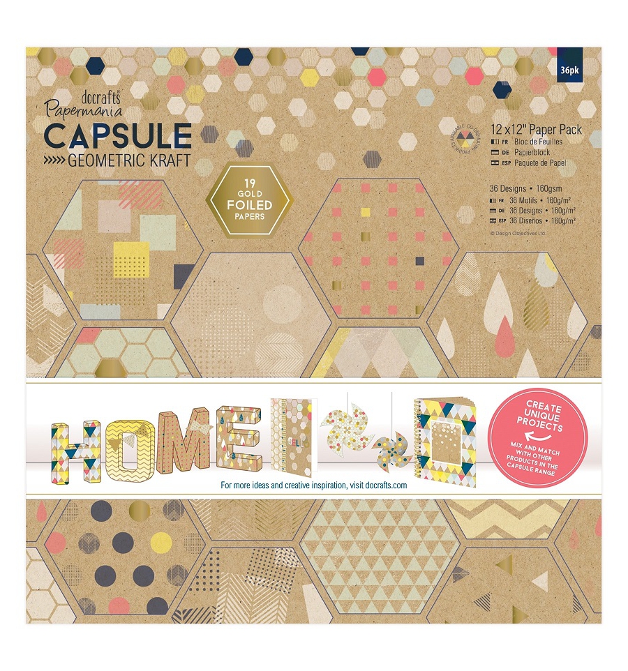 Capsule Geometric Kraft Stack 12"x12"