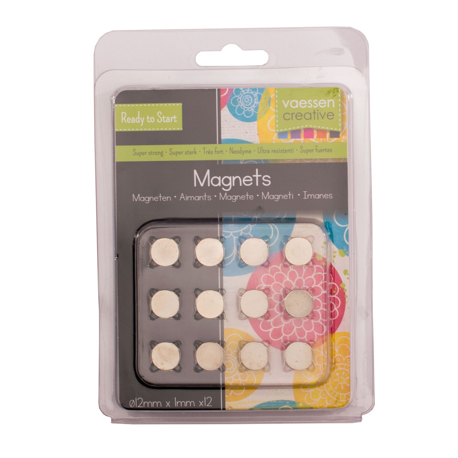 Set de 12 imanes Superfuertes de 12x1 mm