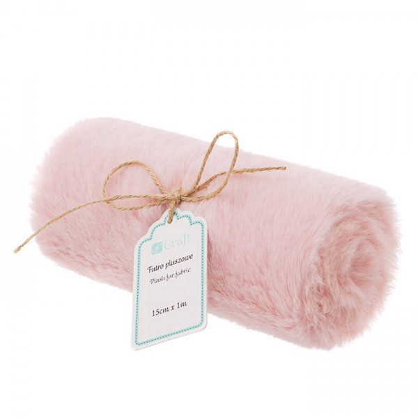 DP Craft Plush Fur Fabric 15 cm x 1 metro Pink