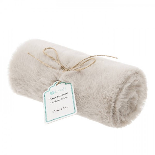 DP Craft Plush Fur Fabric 15 cm x 1 metro Beige
