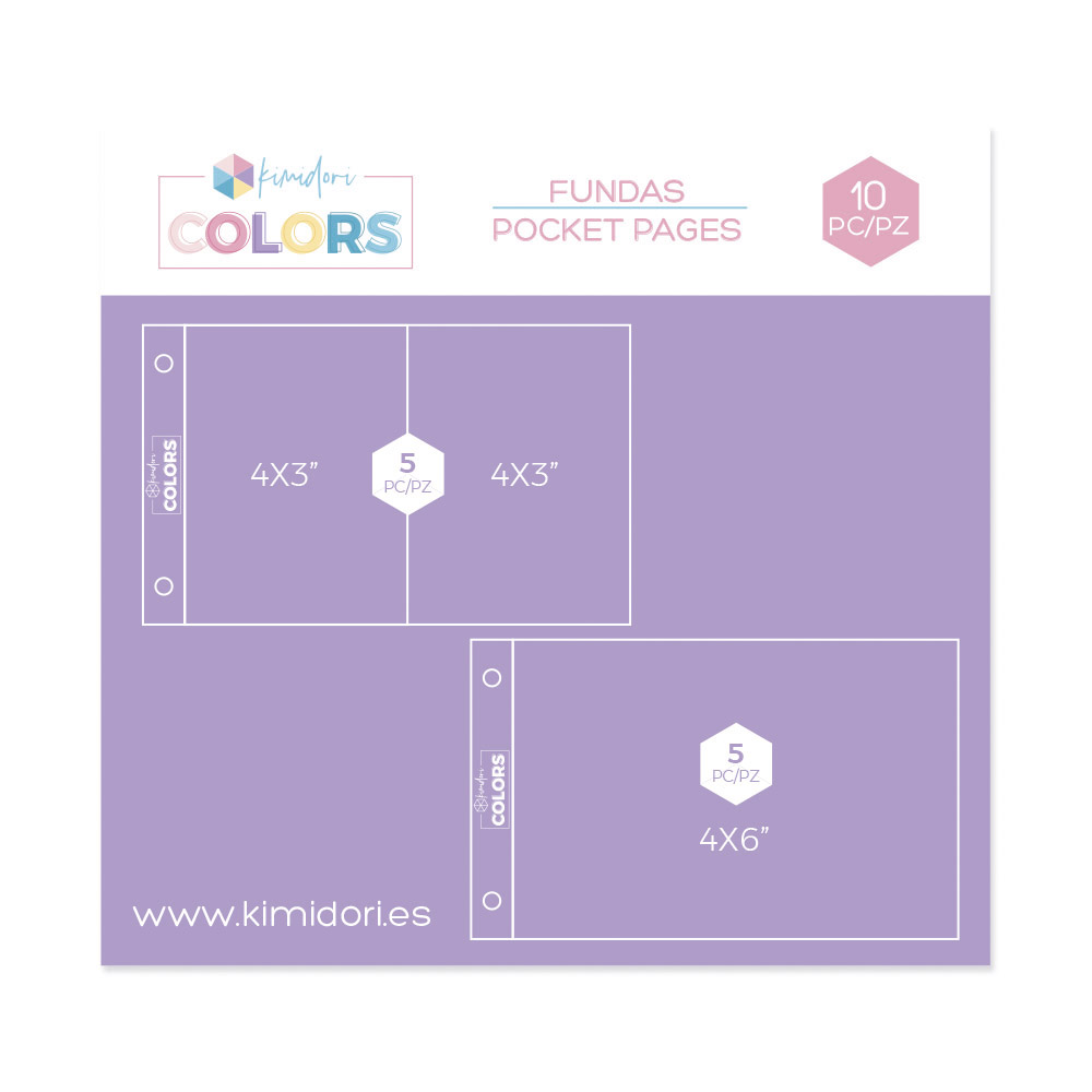 Fundas Kimidori Colors 4"x6" Pack variado