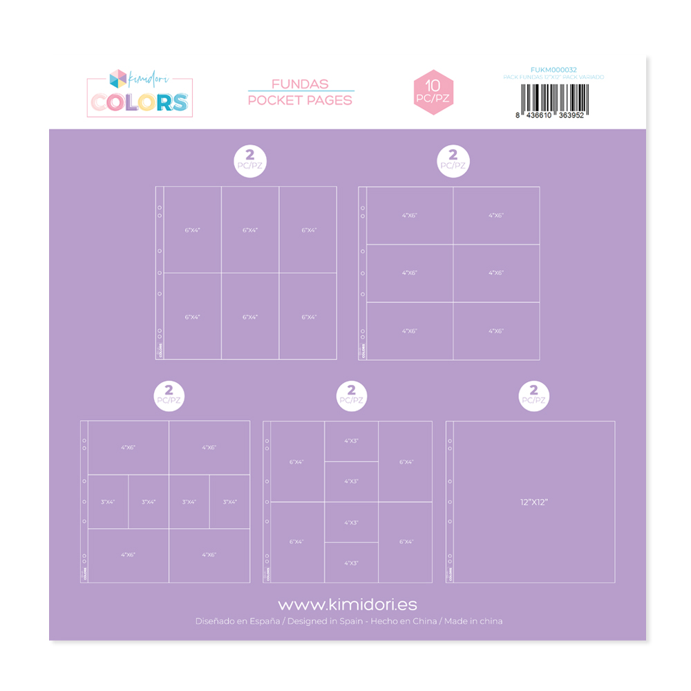 Fundas Kimidori Colors 12"x12" Pack Variado