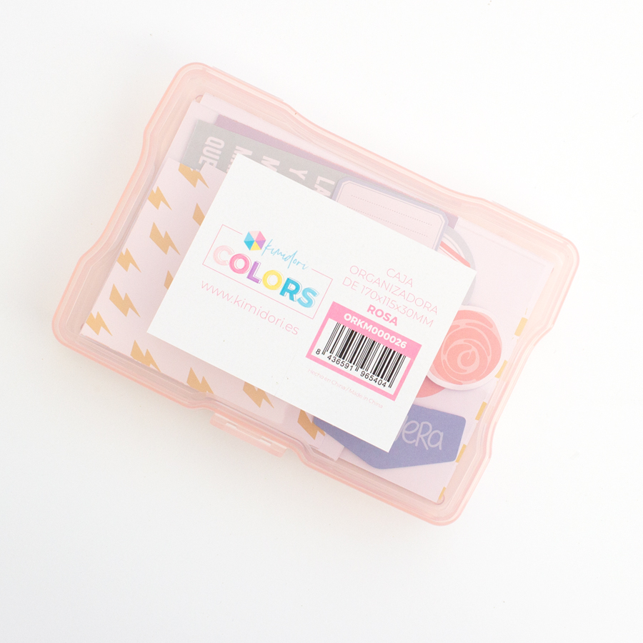 Caja de plástico Kimidori Colors 4"x6" Rosa