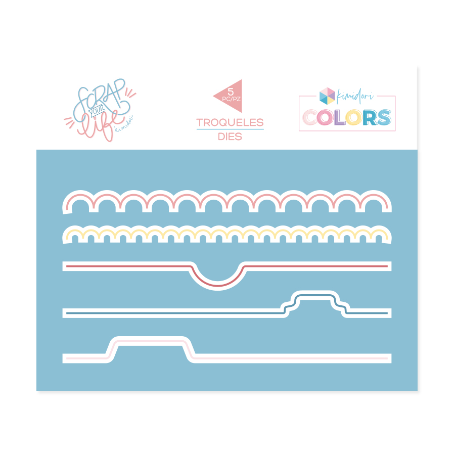 Troquel Scrap Your Life Kimidori Colors Bordes para desplegables