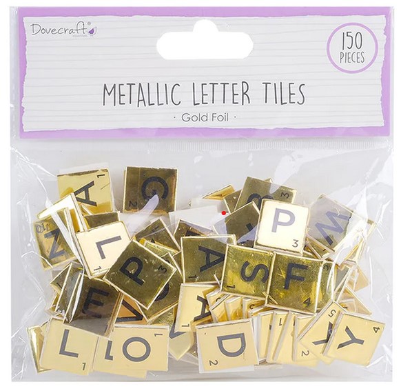 Letras Scrabble Dovecraft Foil Gold 150 pcs