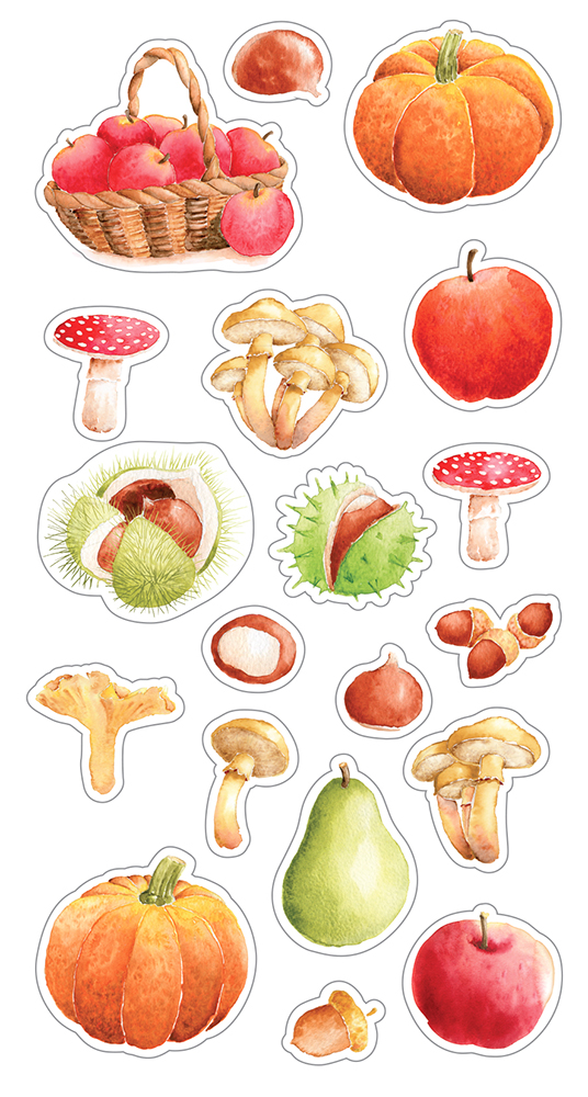 Pegatinas puffies Artemio Fall in Love frutas