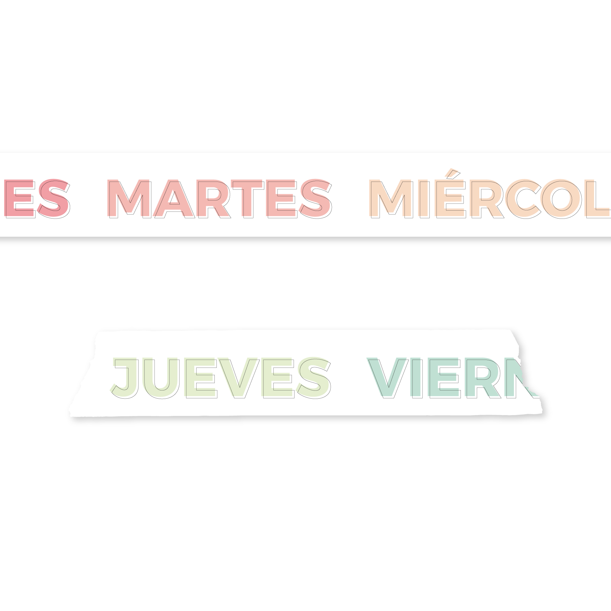 Washi tape Días de la semana Kimidori Colors