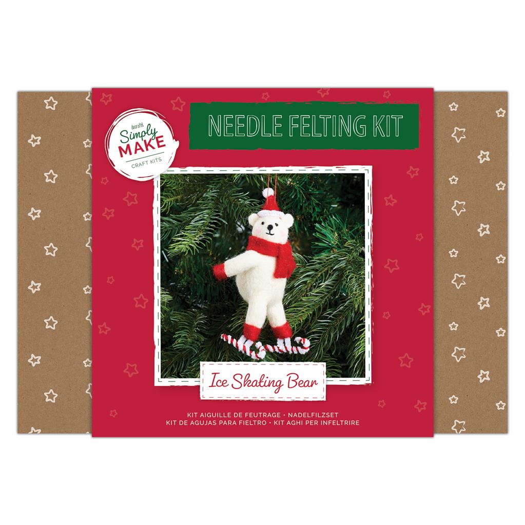 Simply Make Needle Felting Kit Ice Skating Bear